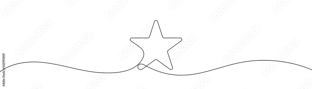 hand draw stars illustration in continuous line arts style vector Stock ...
