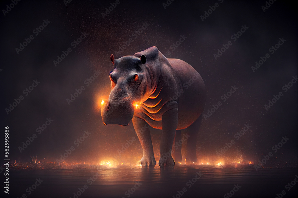 Hippo on Fire: A Symbol of Climate Change and Environmental Destruction ...