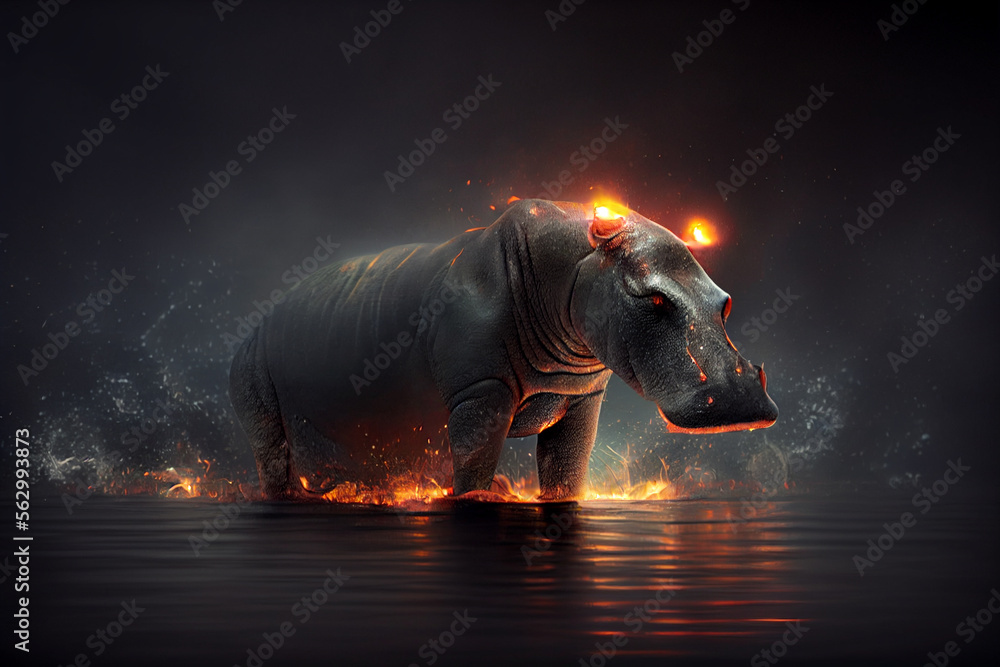 Hippo on Fire: A Symbol of Climate Change and Environmental Destruction ...