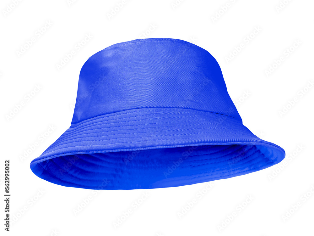 Blue bucket hat isolated on white background Stock Photo | Adobe Stock