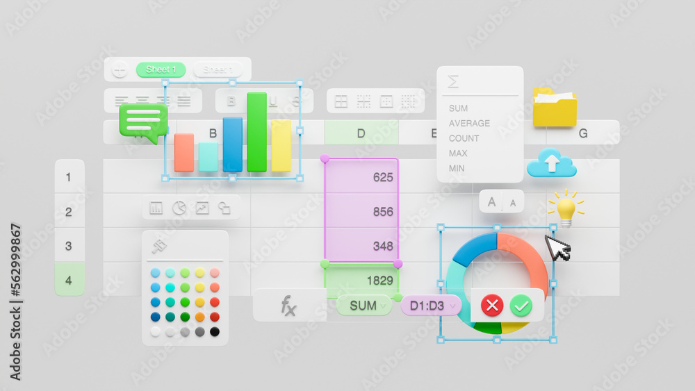 Spreadsheets graphs charts table data business financial report ...