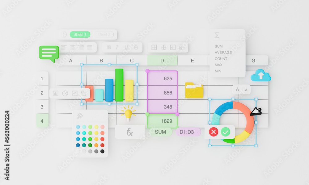 Spreadsheets graphs charts table data business financial report ...