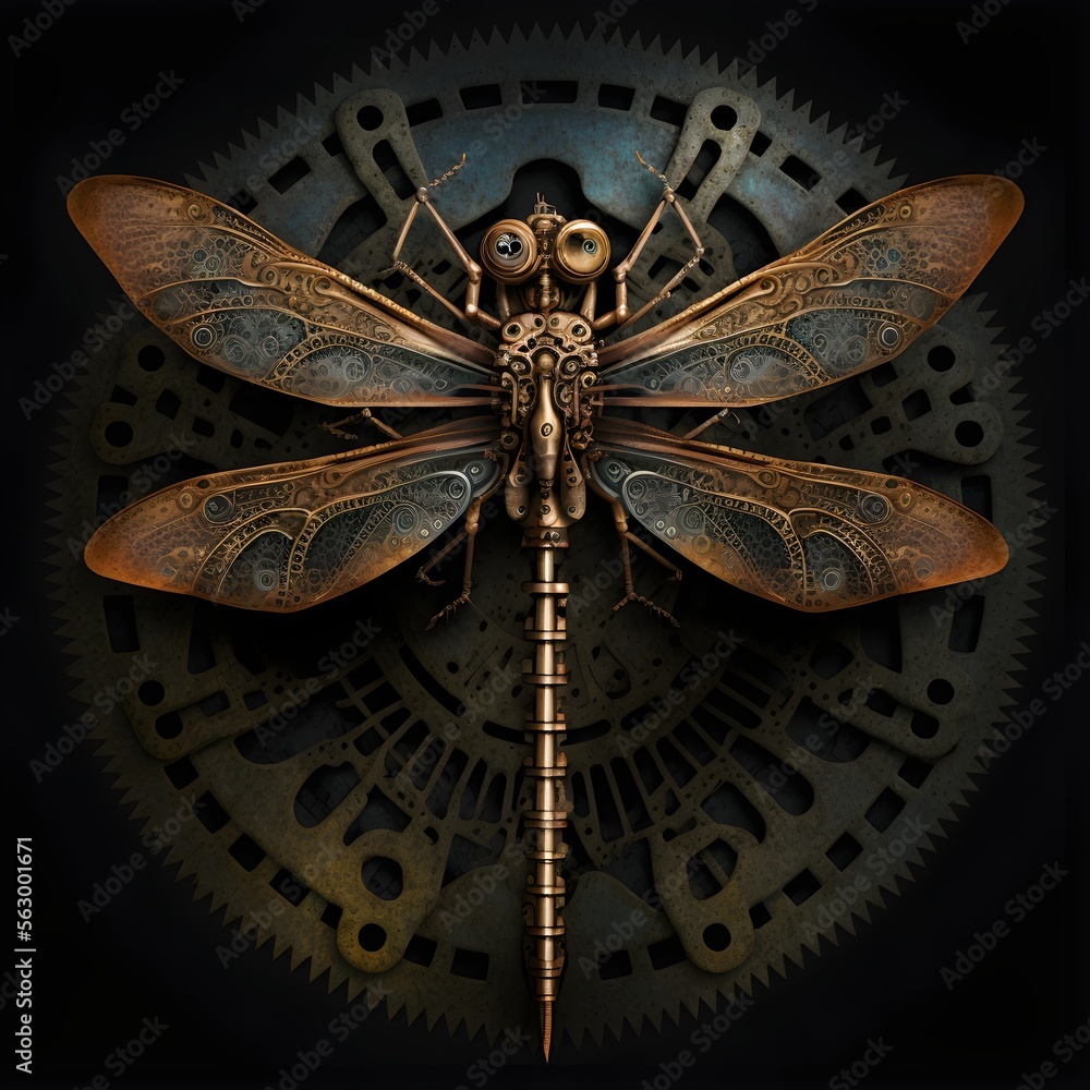 Steampunk Dragonfly Wallpaper