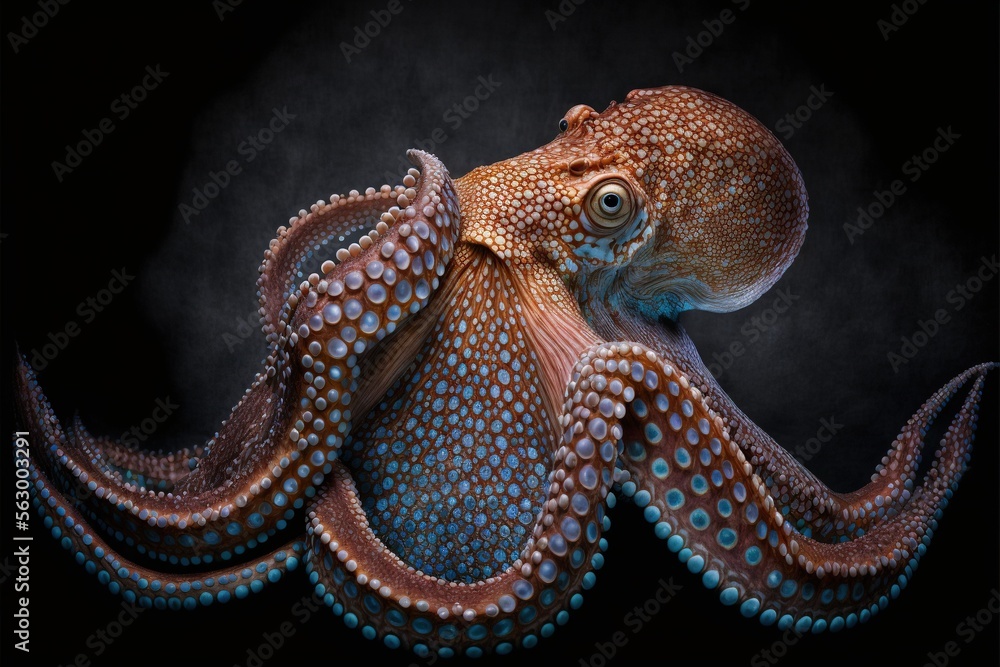 an octopus with a strange looking face and a long tentacles is shown in ...
