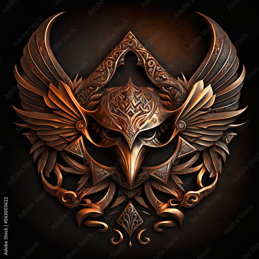 Poster Norse Mythology Inspired Viking Emblem - AI-Generated Digital ...
