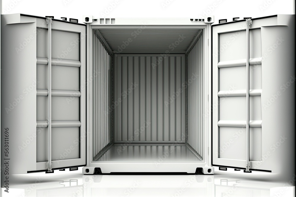 empty cargo container with open doors, ai generated Stock Illustration ...