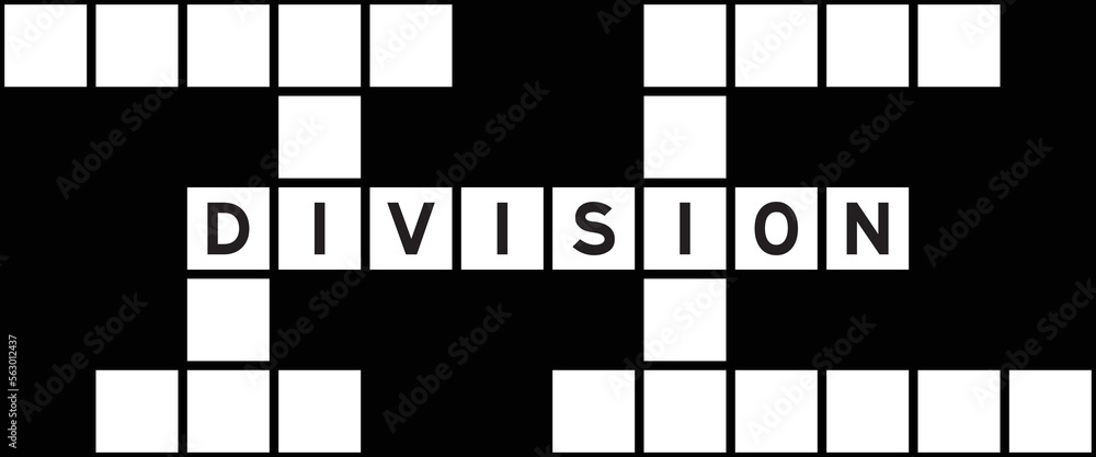 Alphabet letter in word division on crossword puzzle background Stock ...
