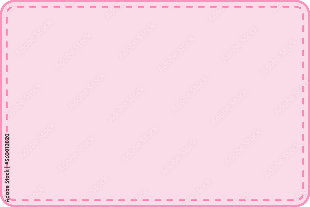 Minimalist plain pink rectangle border with dotted line, 6:4 scale ...
