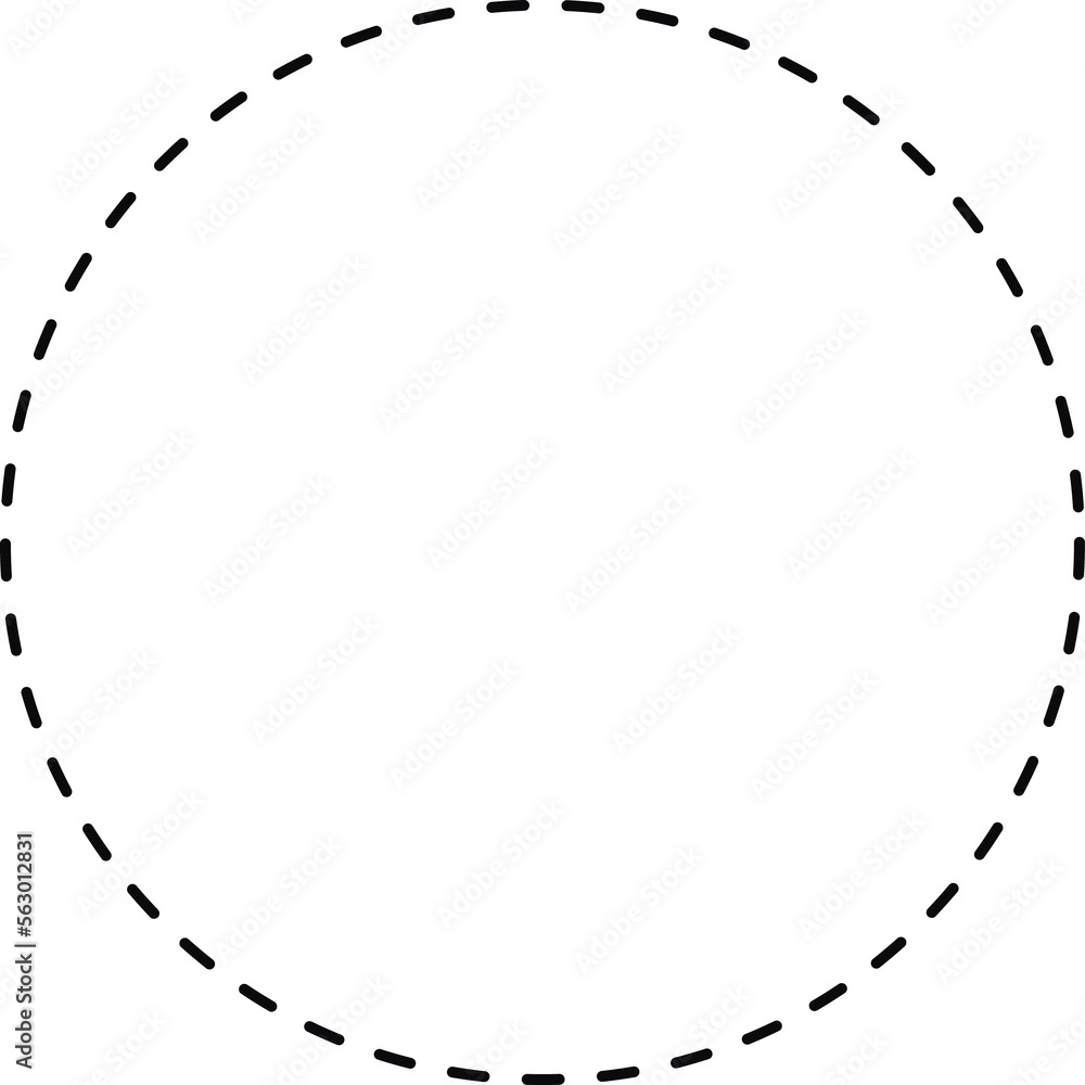 circle dotted line frame, round border with black dash line ,cut out, png isolated on ...