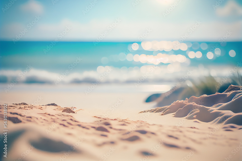 Seascape abstract beach background. blur bokeh light of calm sea and ...