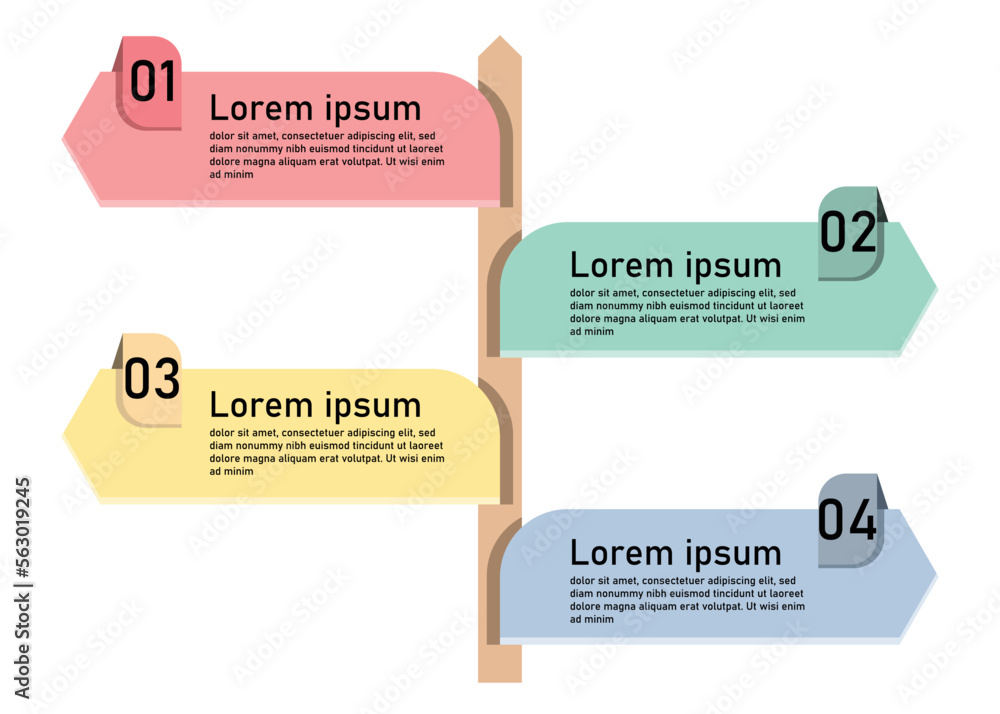 Infographic signpost template for business modern workflow report plan ...