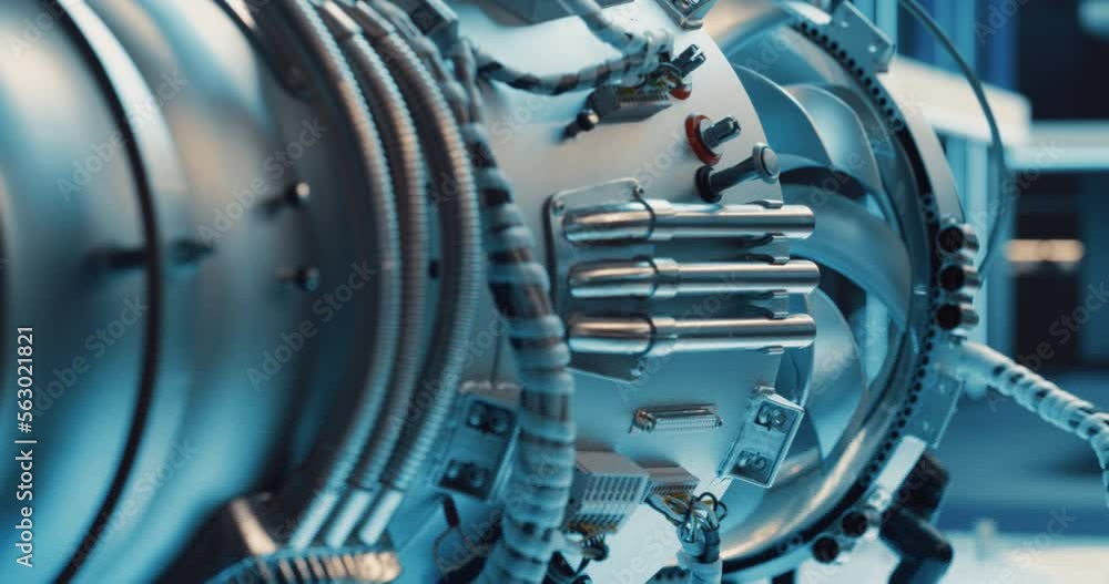 High Tech Futuristic Turbine Engine with Multiple Fans, Wires ...