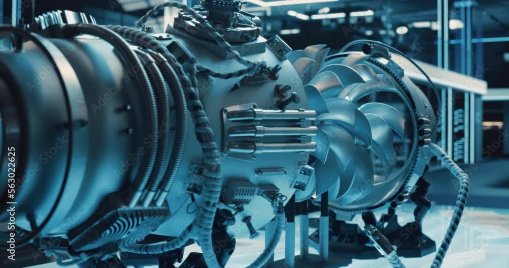 Advanced Futuristic Turbine Engine with Multiple Fans, Wires ...