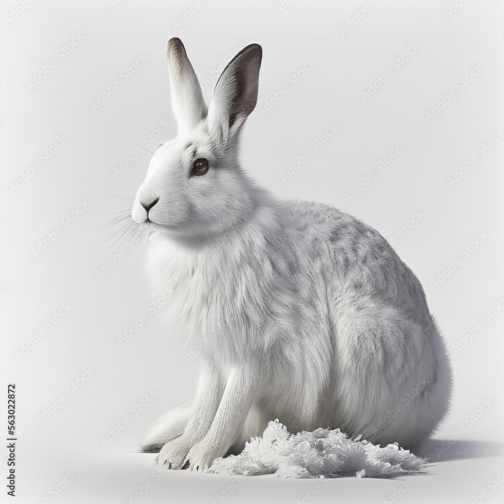 Hare White Background