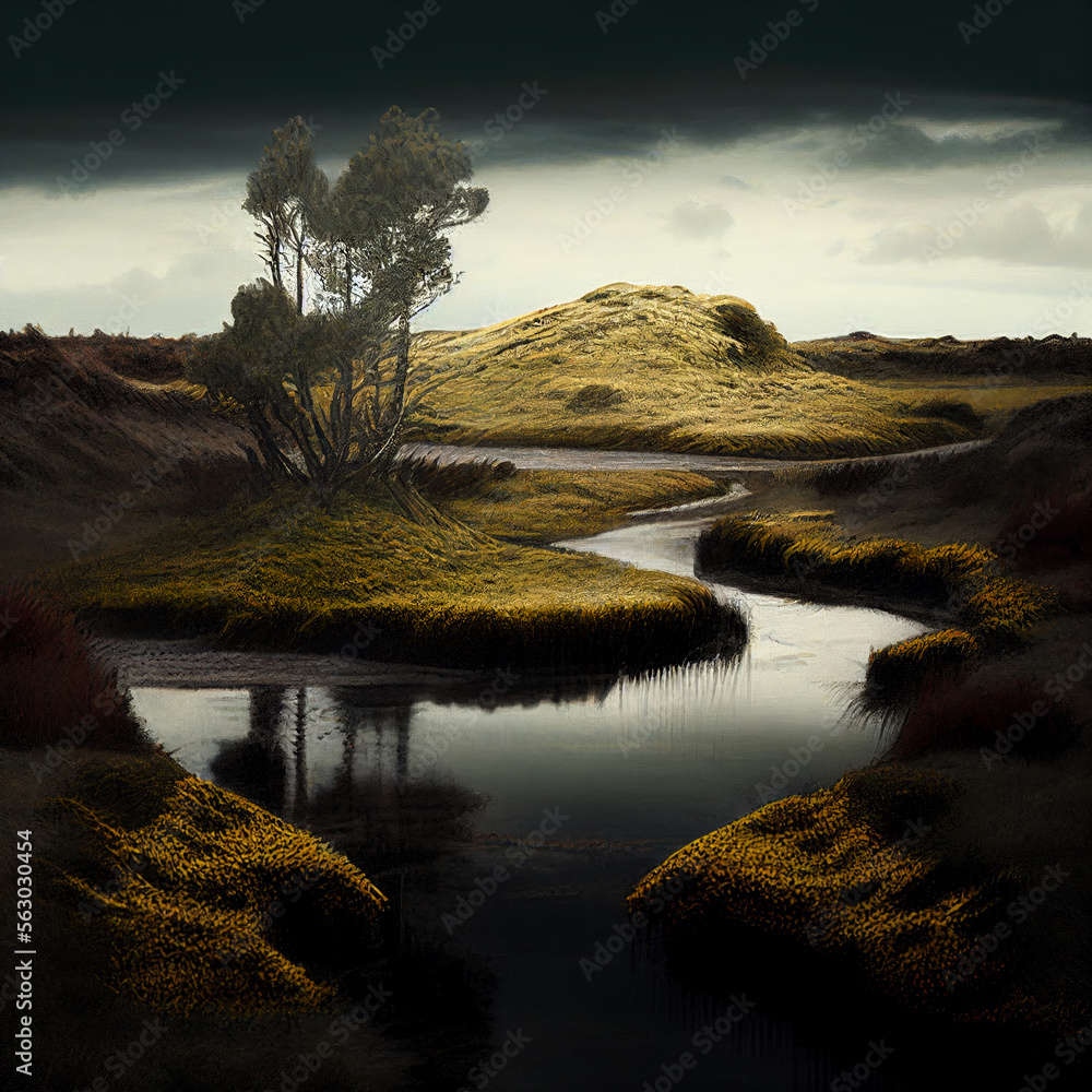 Bog Marsh Wetland Landscape Hill Quagmire Windswept Bog Land Brown ...