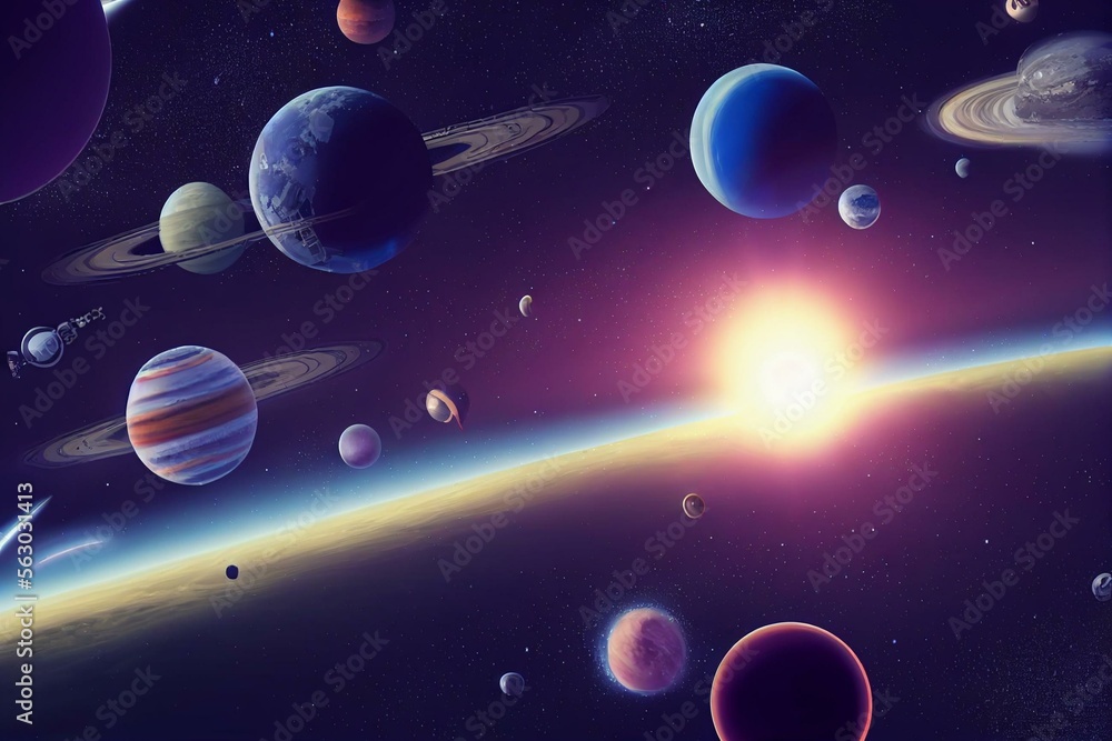 Space posters with astronaut, rocket and planets on background of ...