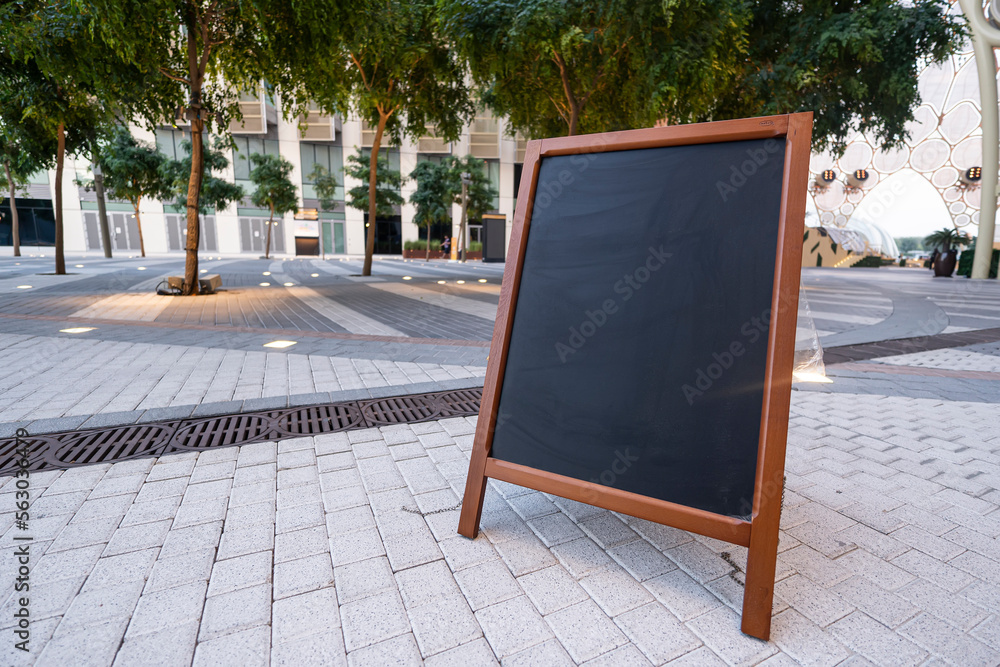 Special menu announcement board. Chalkboard stand for menu restaurant ...