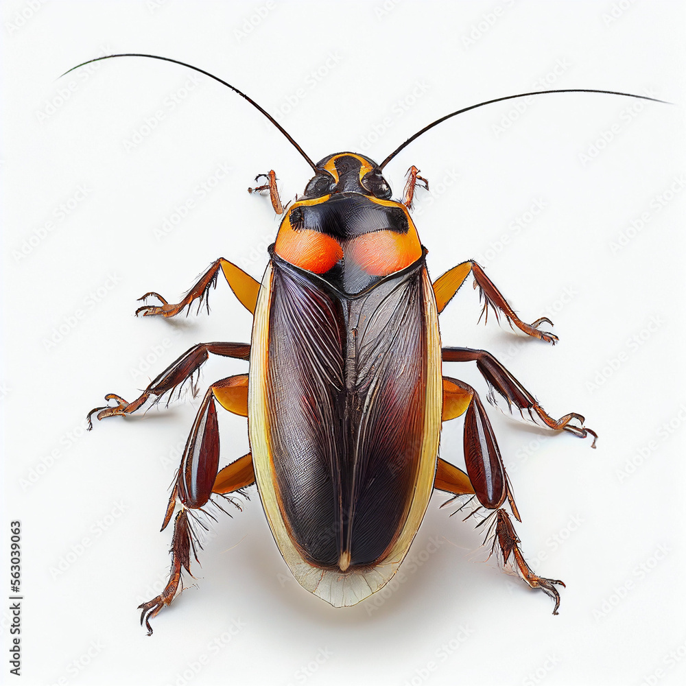 Asian Cockroach full body image with white background ultra realistic ...
