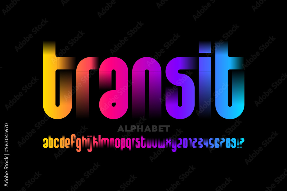 Modern lowercase font design, alphabet letters and numbers vector ...