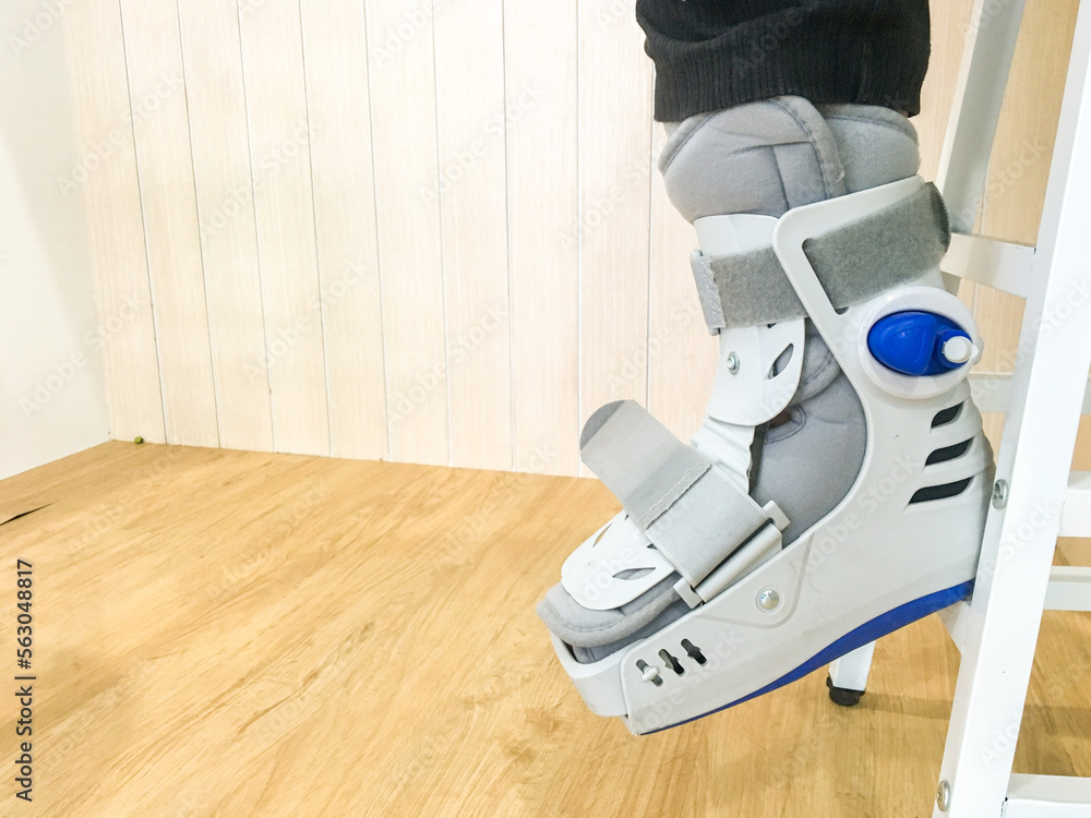 Abstract photo of medical walking boot is an orthopedic device for ...