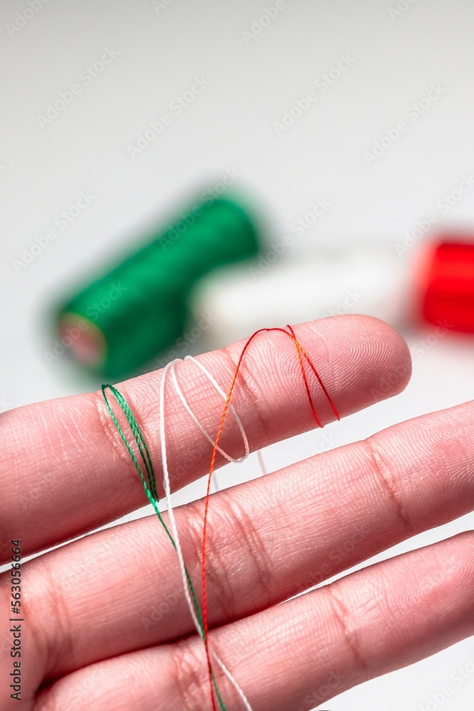 Indian tri-colour concept with threads Stock Photo | Adobe Stock