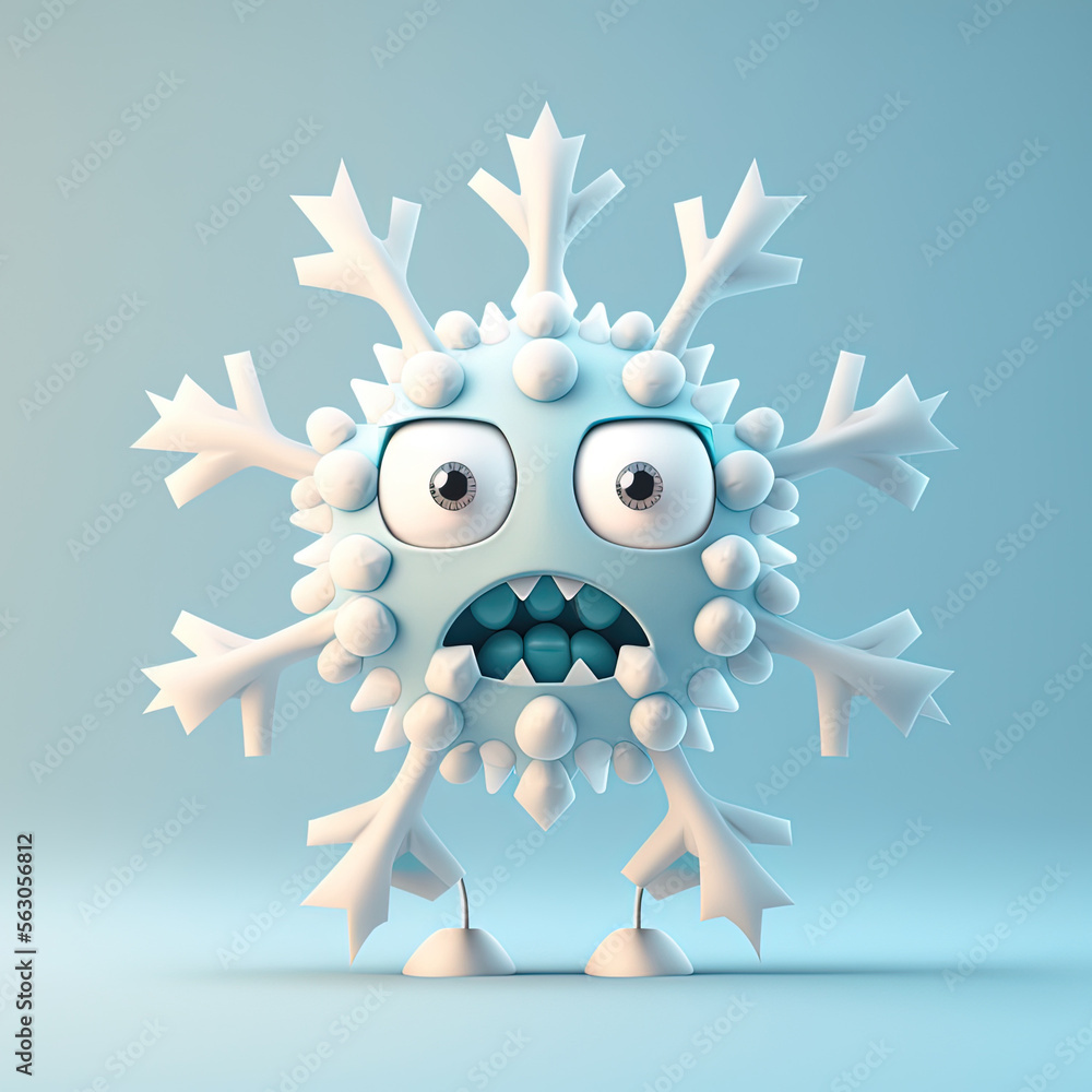 Cute Cartoon Snowflake Character (Generative AI) Stock Illustration ...