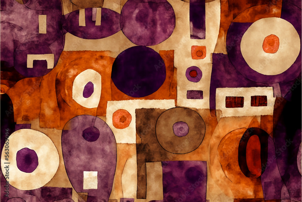 abstract retro background. different shapes pattern. old paper texture ...