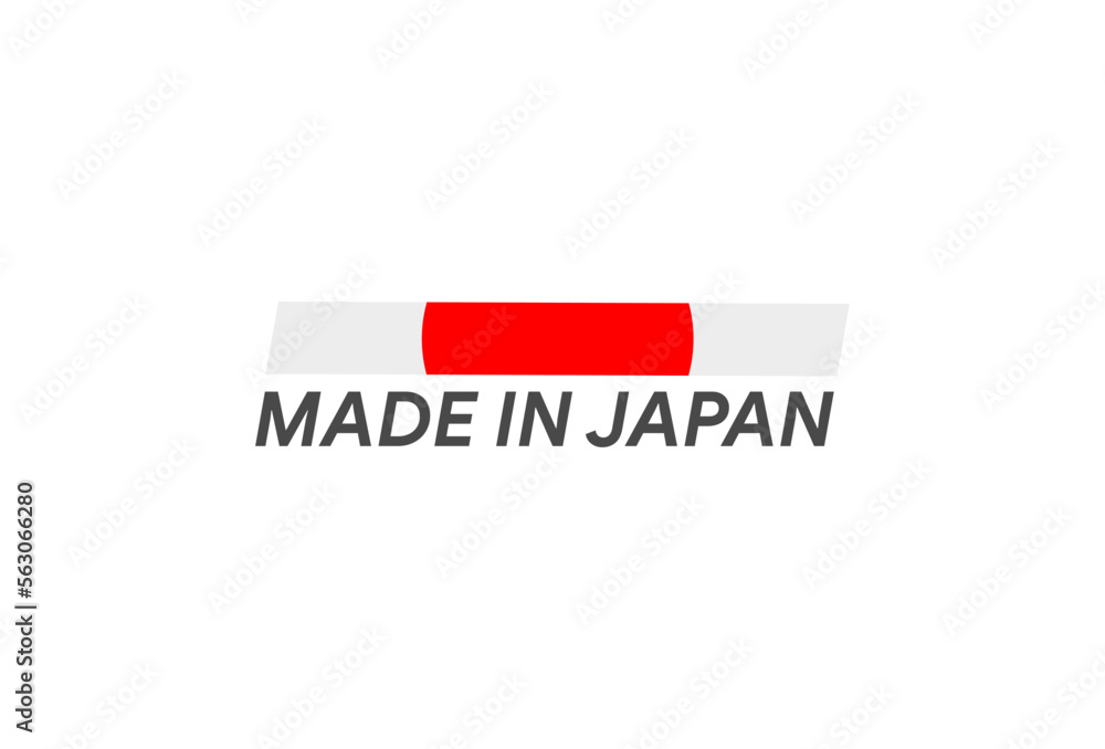 Made in Japan label. National Japanese flag industry export ...