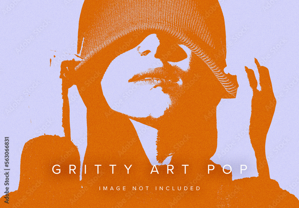 Gritty Art Pop Photo Effect Mockup Stock Template | Adobe Stock