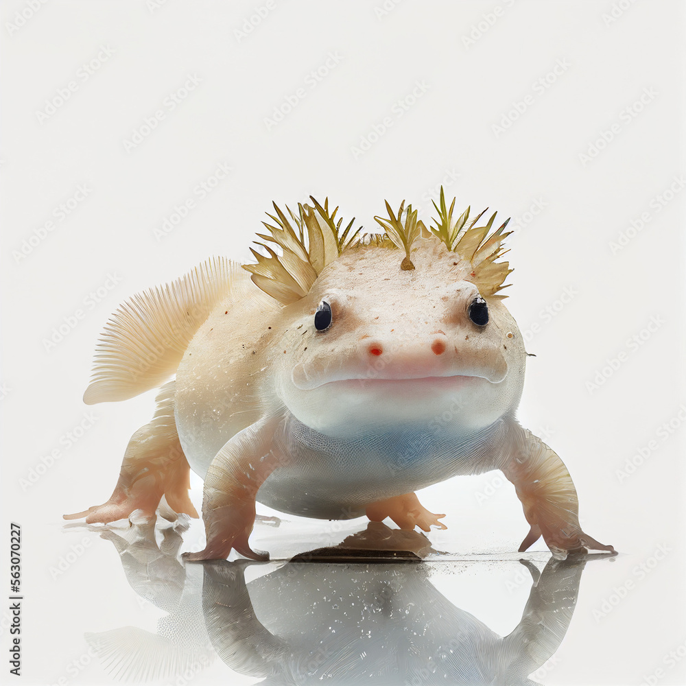 Axolotl full body image with white background ultra realistic Stock ...