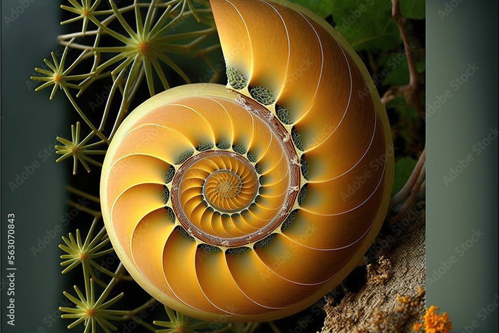Fibonacci Sequence and Gold Proportion made with generative AI Stock ...