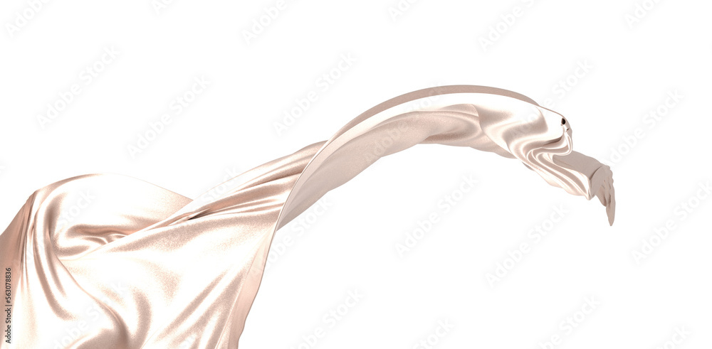 Flying gold cloth isolated on white background 3D render - png ...