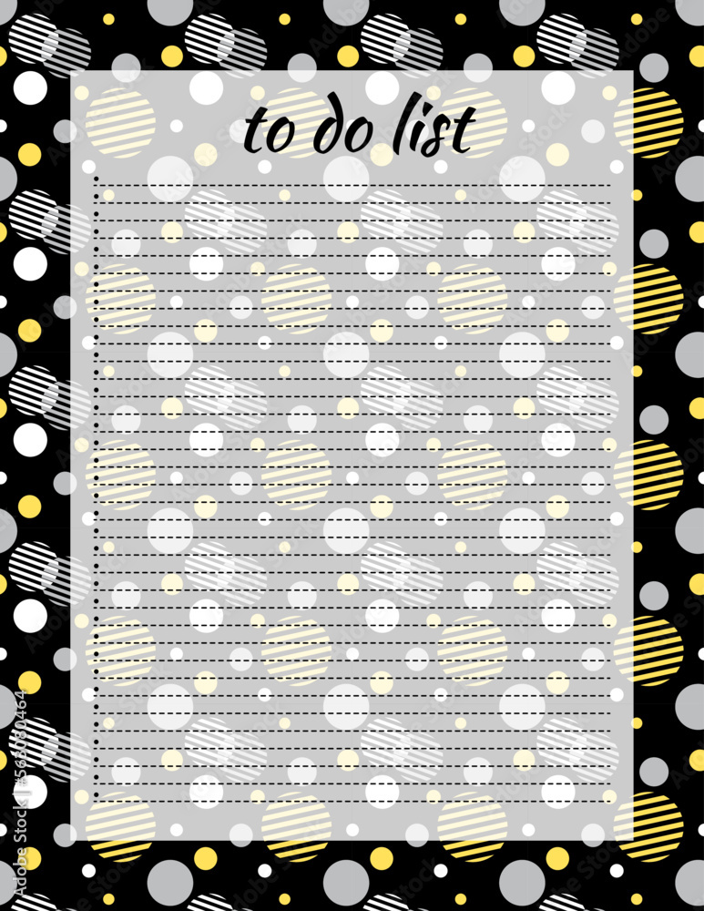 Cute letter format to do list template with lettering and geometric ...