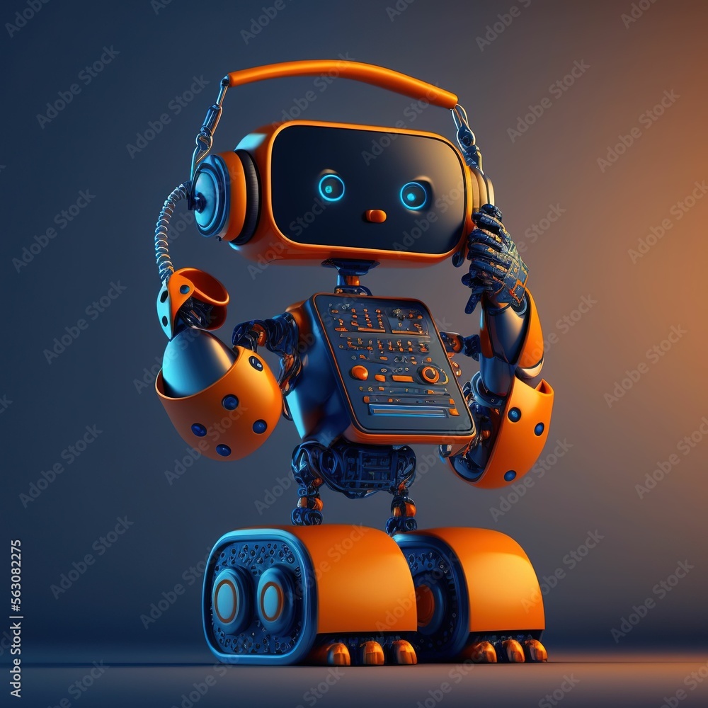 Cute artificial intelligence helper phone robot ,made with Generative ...