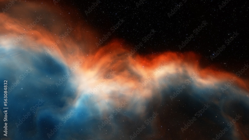 Poster red-violet nebula in outer space, horsehead nebula, unusual ...