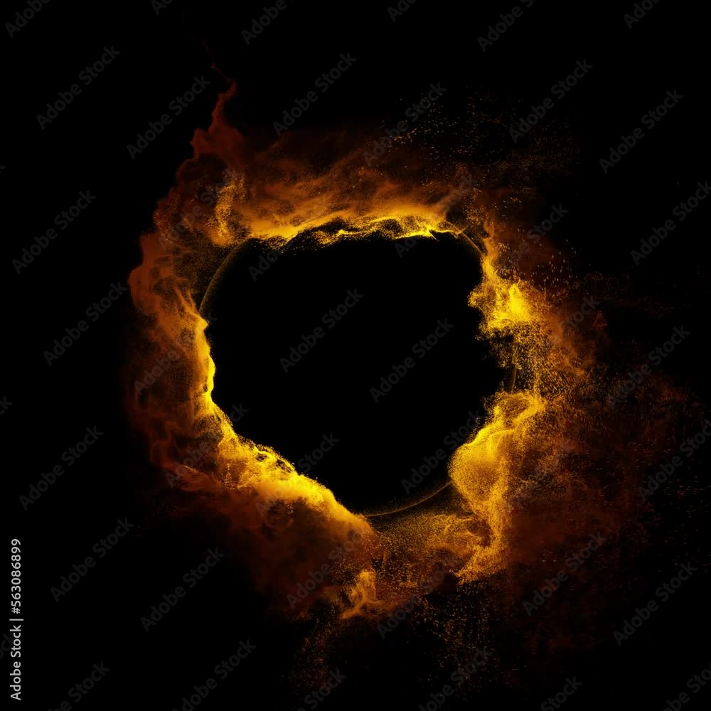 Video „4K motion graphic VFX of abstract burning ring of fire on black ...