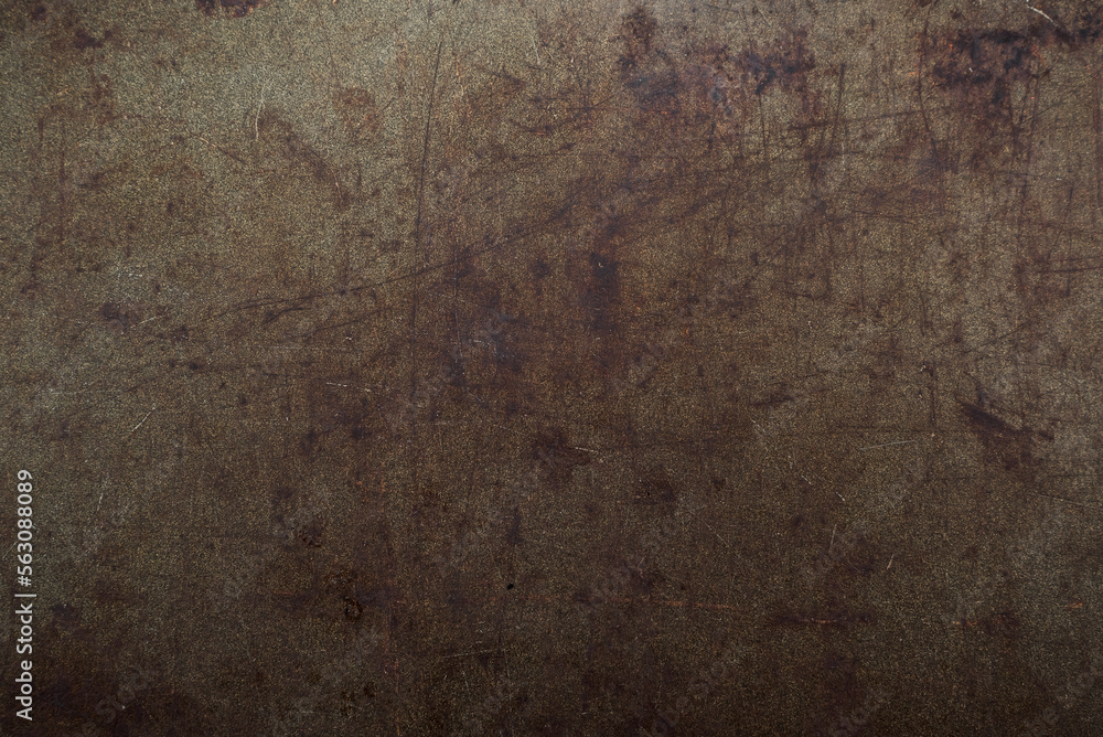 Dark abstract background with scuffs and scratches. Metal texture with ...