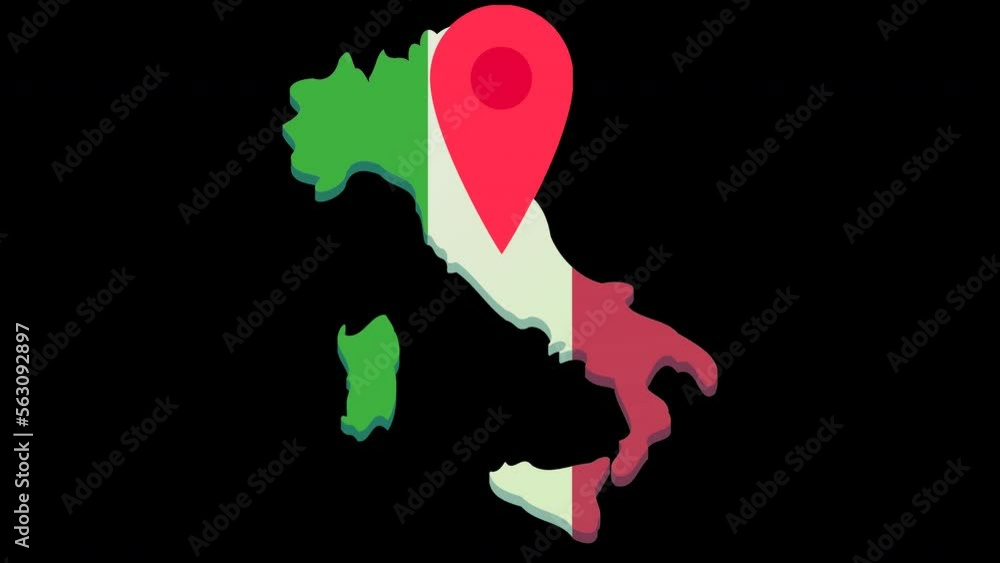 Looping animation in flat design style with a jumping red map marker ...