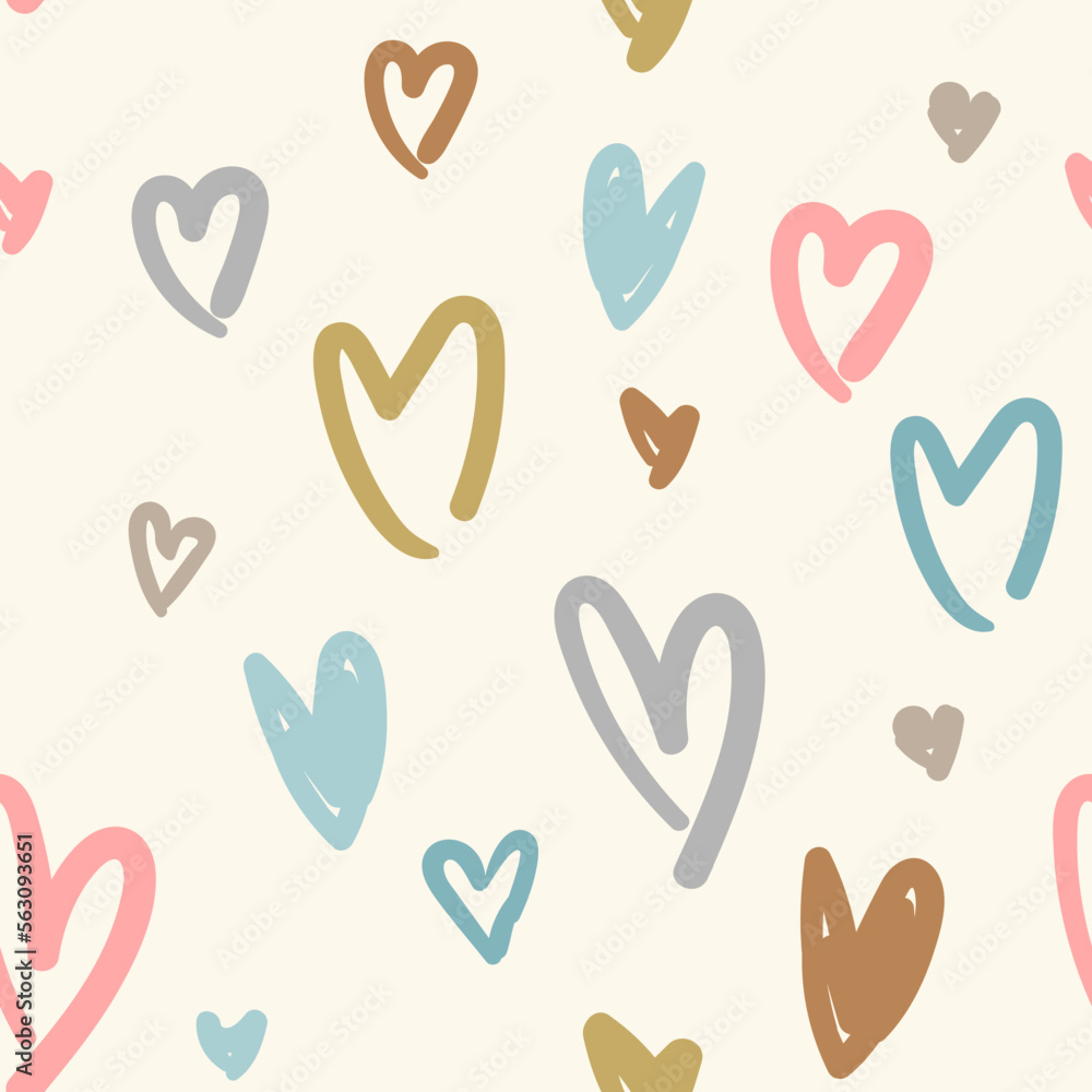 All over seamless vector repeat pattern with irregular doodle earthy ...