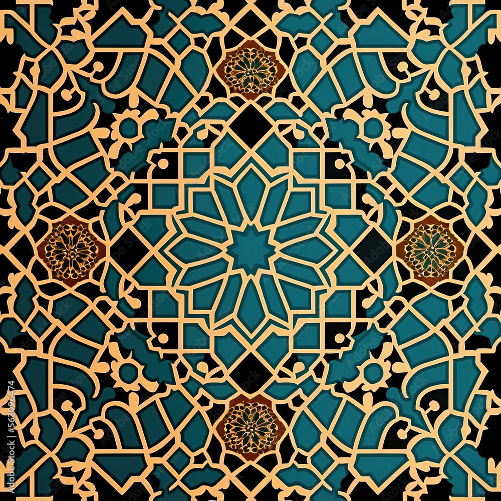 Islamic pattern for wallpaper with a 3d effect depth design Stock ...