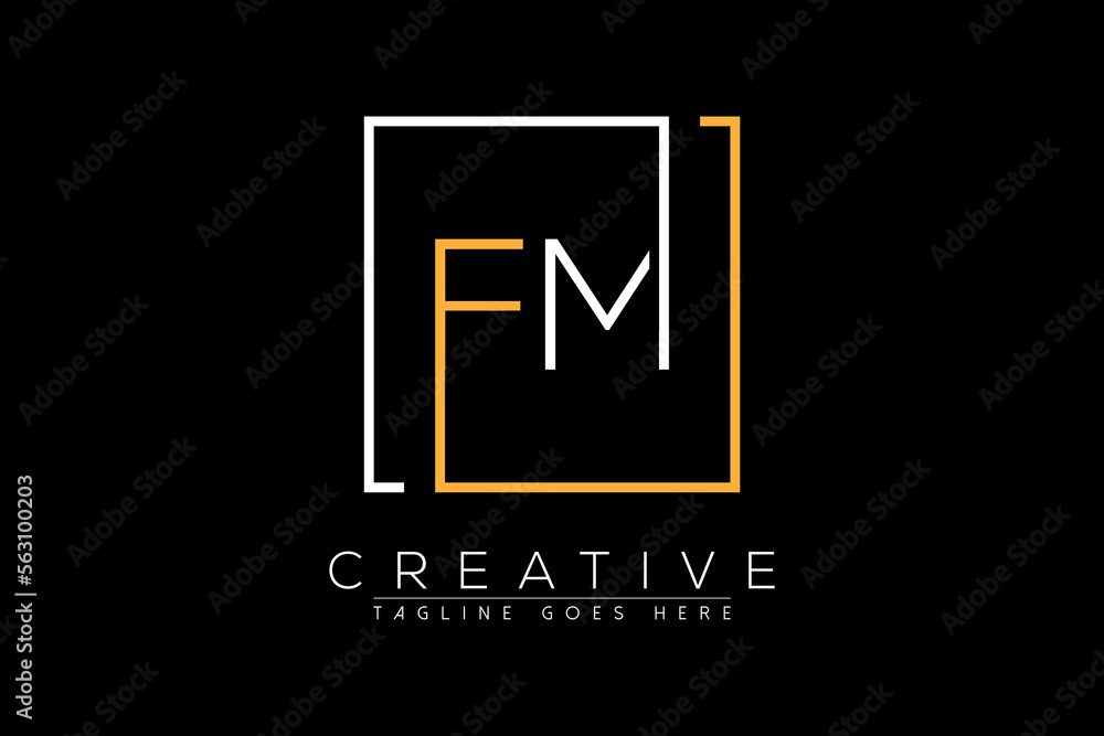 Vetor de Initial letter fm, mf, f, m elegant and luxury Initial with ...