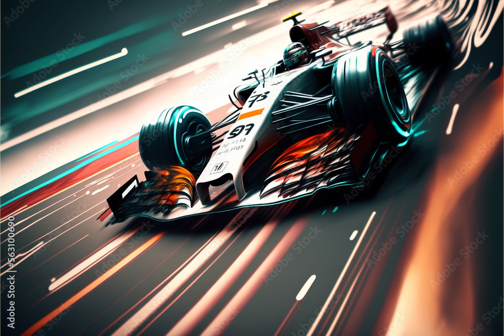 Illustration of a f1 race car stylized - Created with generative ai ...