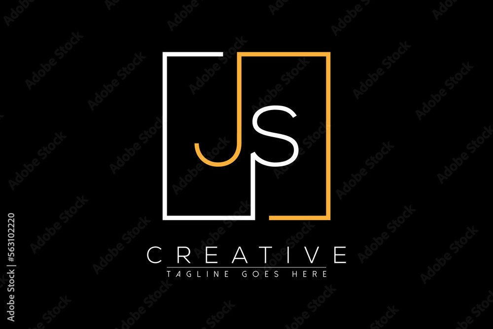 Initial letter js, sj, s, j elegant and luxury Initial with Rectangular ...