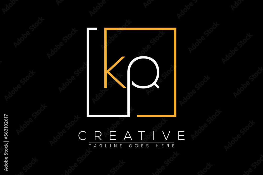 Initial letter kq, qk, k, q elegant and luxury Initial with Rectangular ...