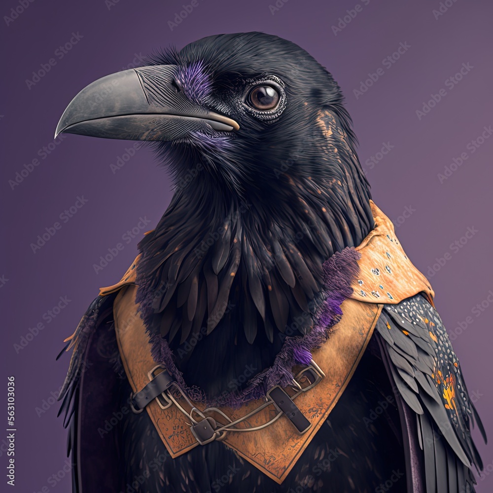 Crow wearing a Y2K outfit design aesthetic illustration made with ...