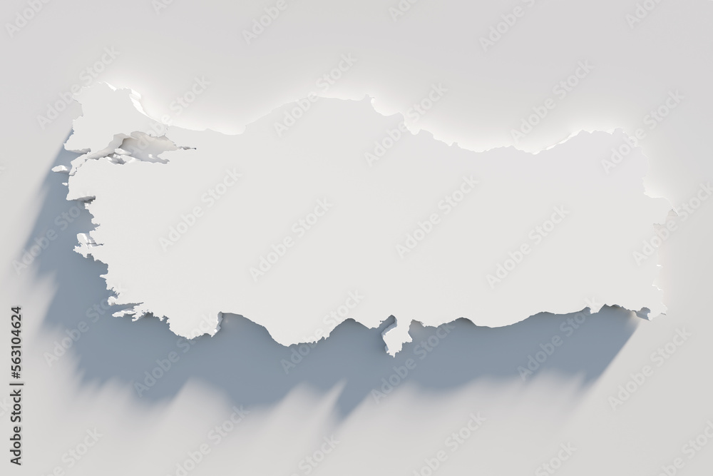 Extruded map of Turkey 3d render Stock Illustration | Adobe Stock