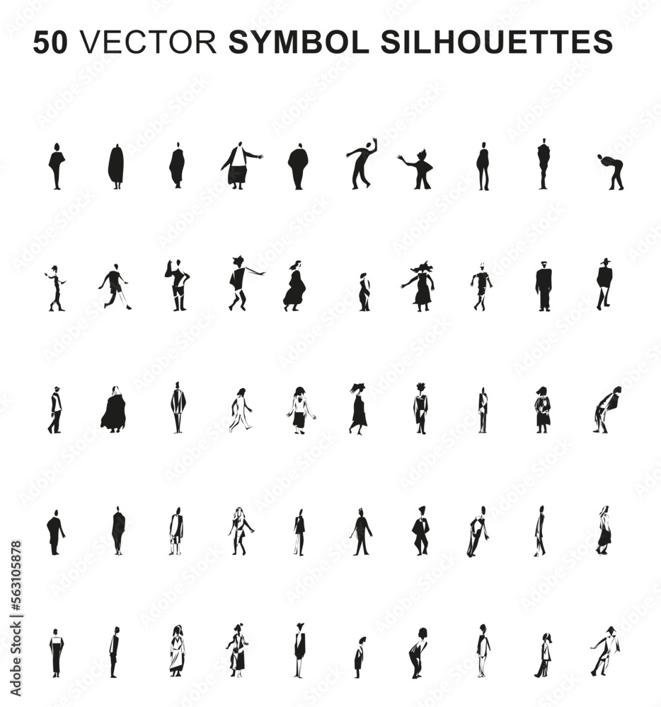 50 Symbol silhouettes - Vector Stock Vector | Adobe Stock