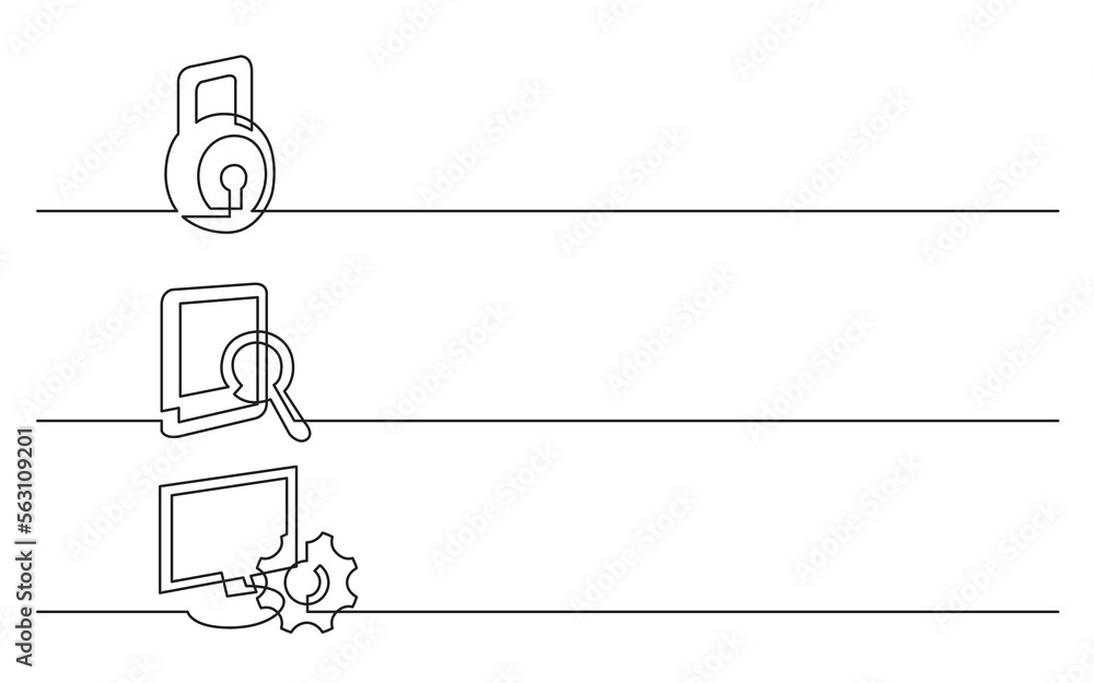 continuous line drawing vector illustration with FULLY EDITABLE STROKE ...