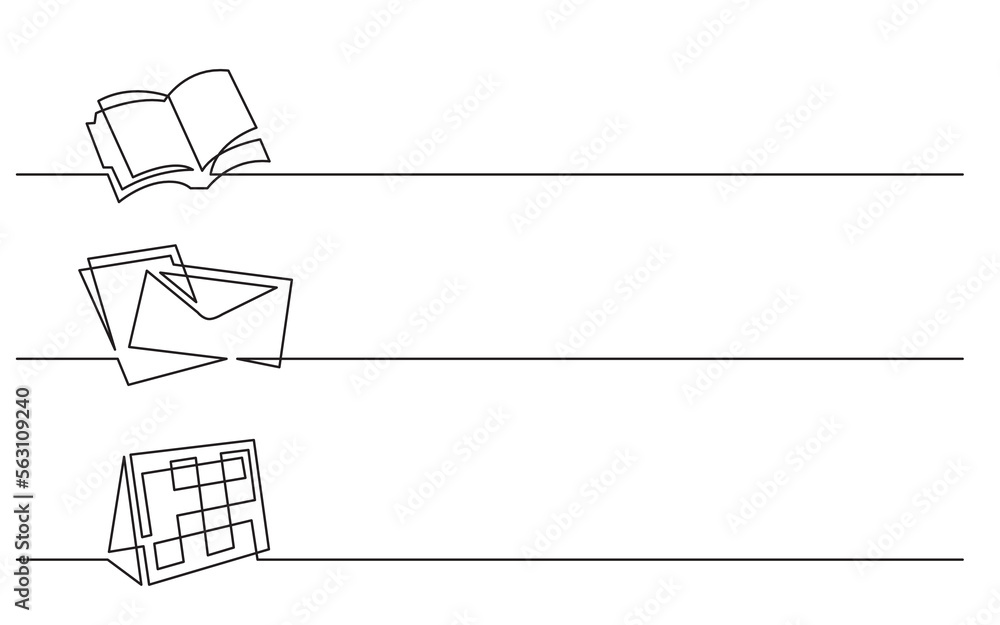 continuous line drawing vector illustration with FULLY EDITABLE STROKE ...