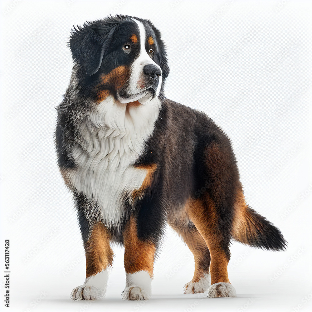Bernese Shepherd full body image with white background ultra realistic ...